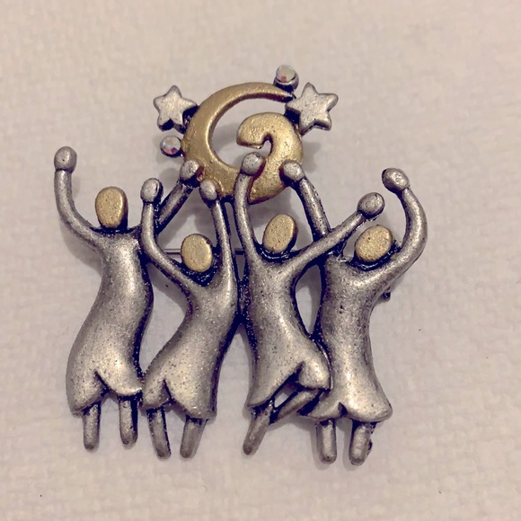 DD | Jewelry | Vintage Signed Dd Silver Pewter Brooch People Dancing ...